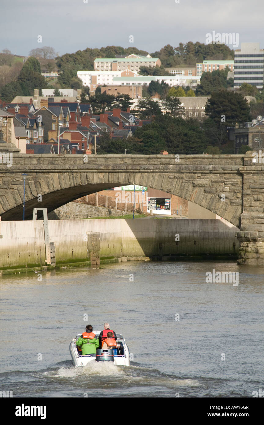 Aberystwyth harbour with University on the hillside in the background ...