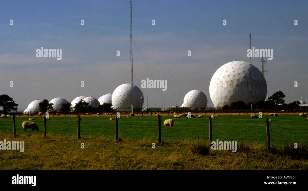 The Menwith Hill spy base near Harrogate in North Yorkshire England ...
