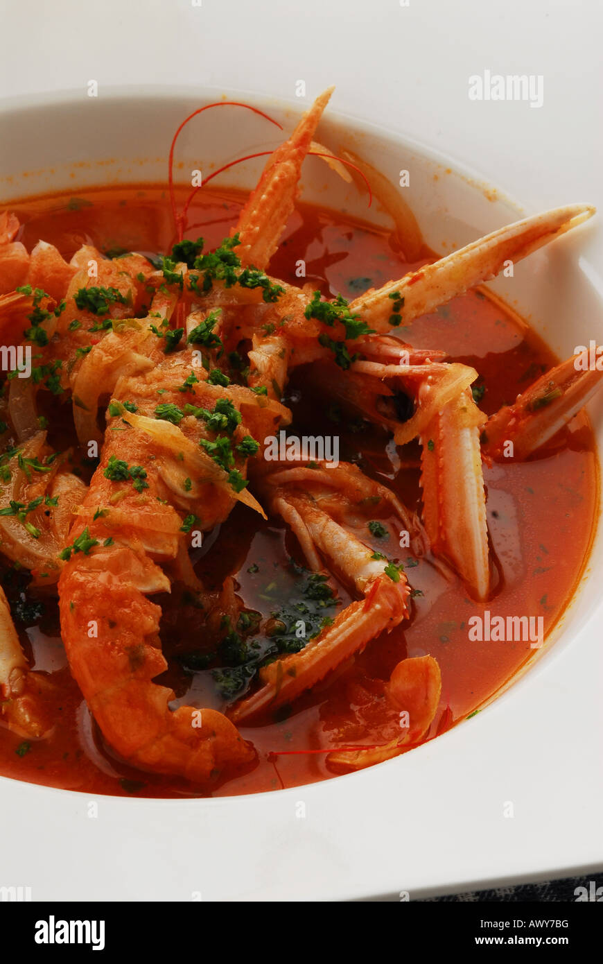 Scampi in Busara - Istrian Kitchen Stock Photo - Alamy