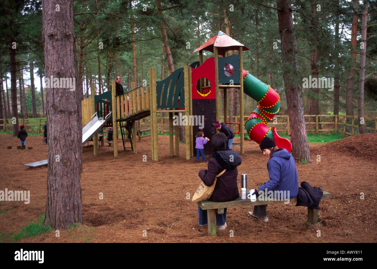 Playground Rendlesham forest centre Suffolk Ipswich Stock Photo - Alamy