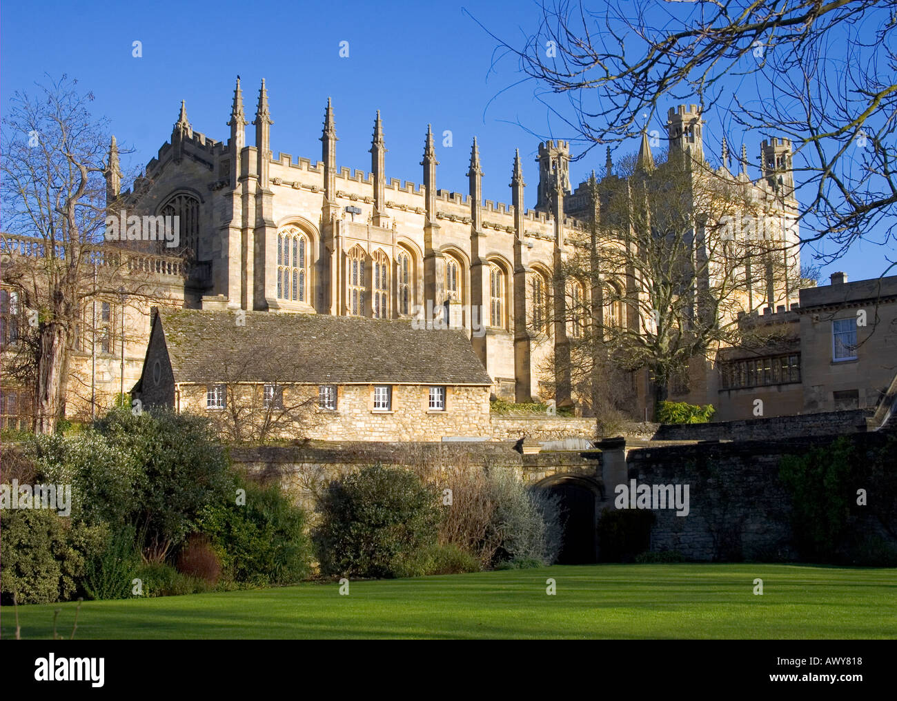 The great Hall Memorial Gardens Christ Church Collage Oxford Stock ...