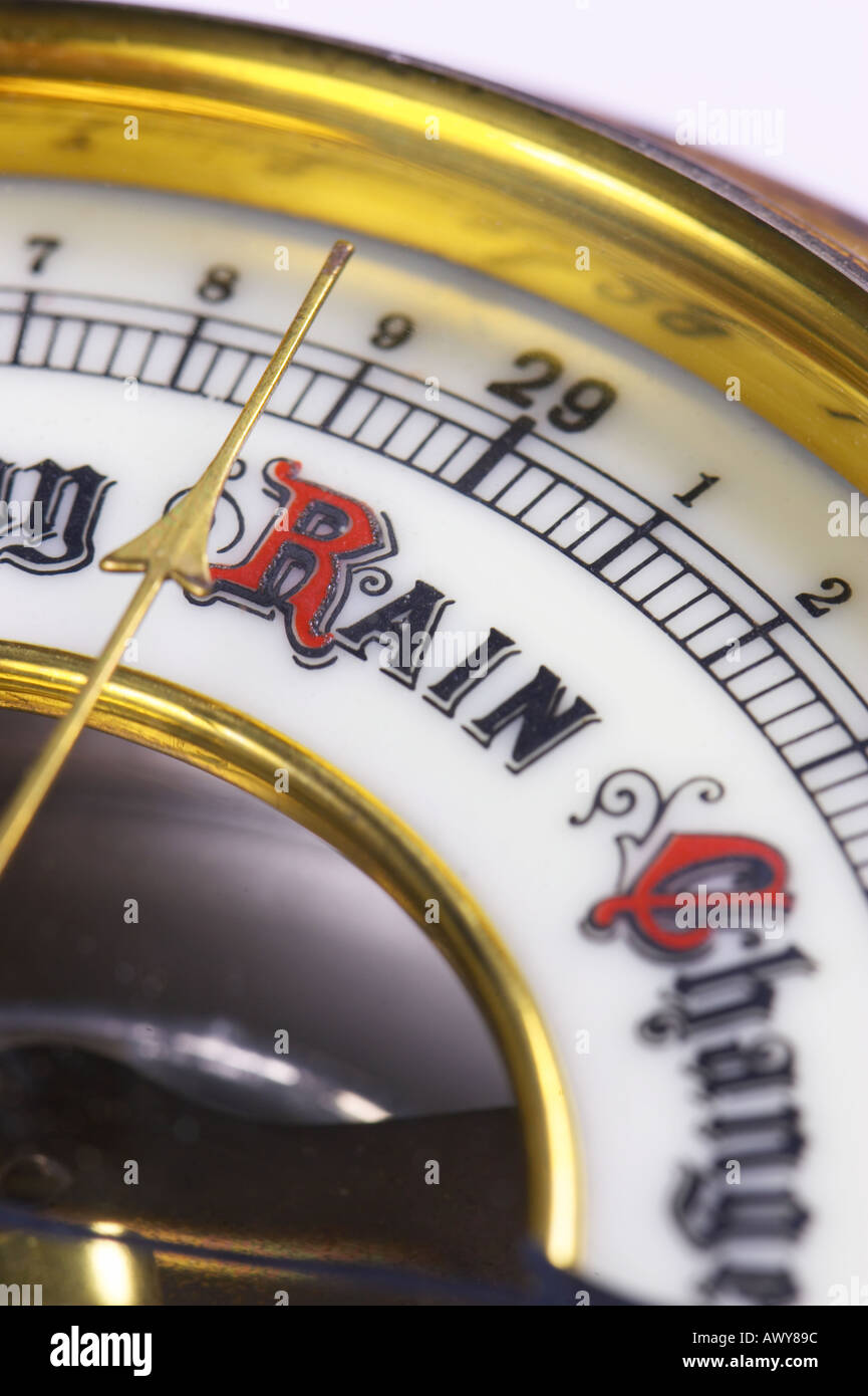 Barometer Needle Stormy Weather Stock Photo - Alamy