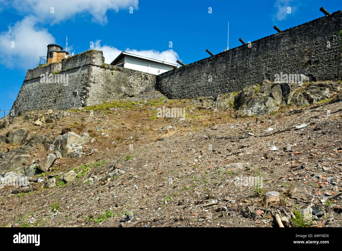 A Bastion and Walls of Fort George at St George's, Grenada Stock Photo ...