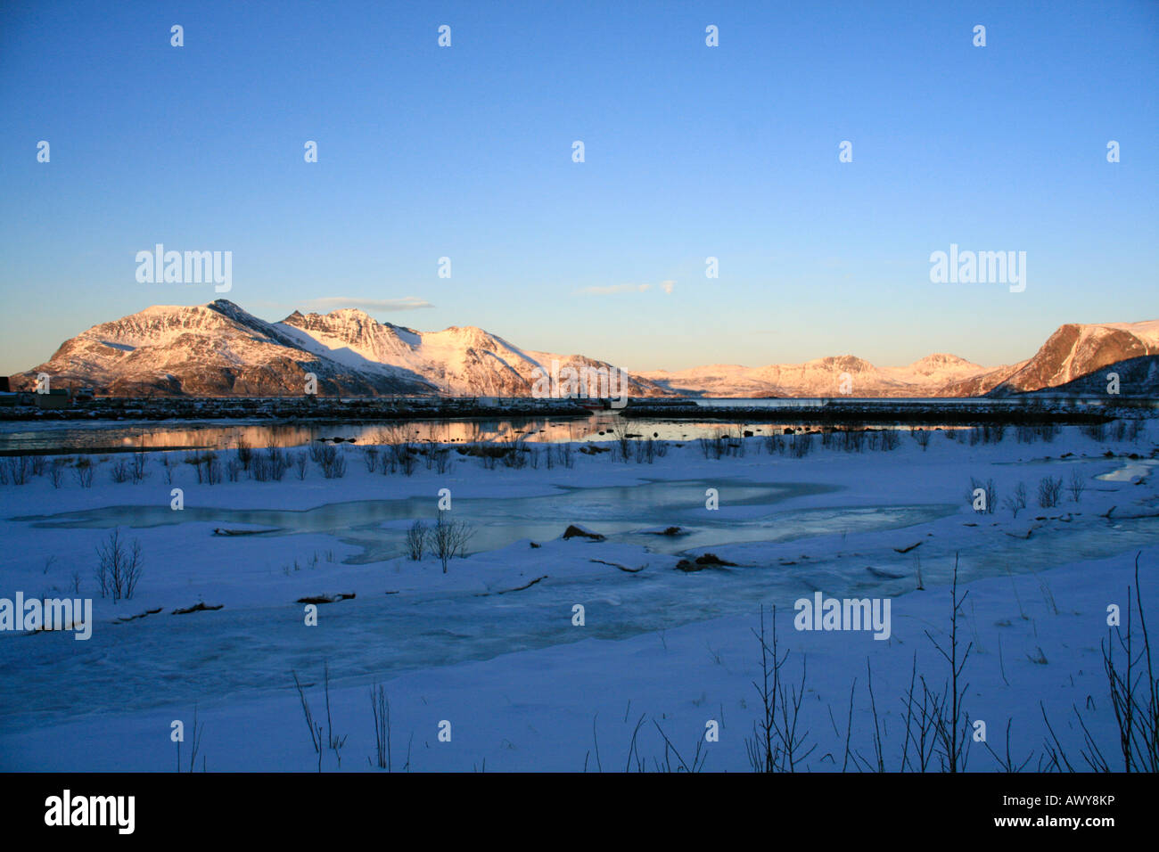 tromvik Kvaløya island norway arctic circle winter snow Stock Photo - Alamy