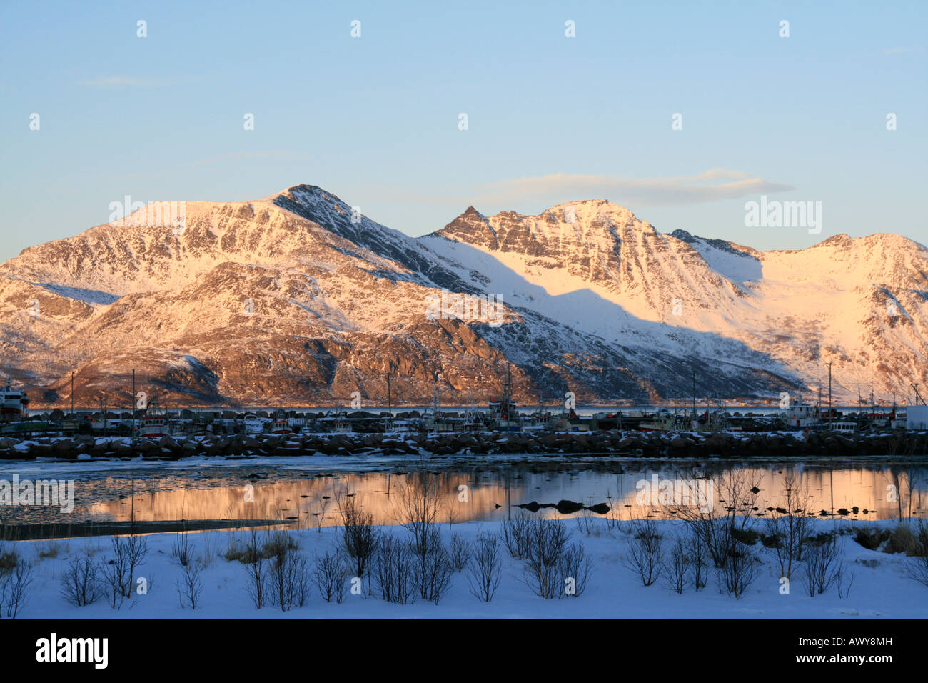 tromvik Kvaløya island norway arctic circle winter snow Stock Photo - Alamy