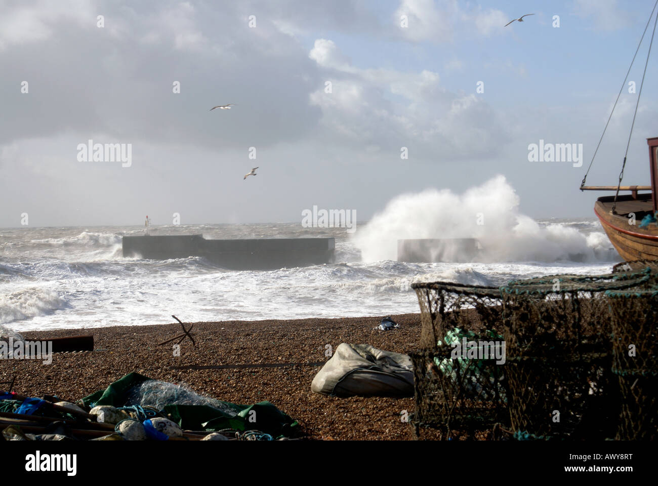 Heavy seas off Hastings Stock Photo - Alamy