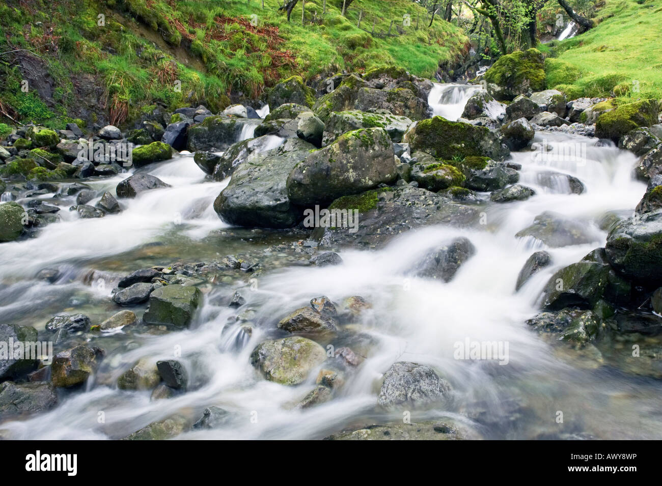 Hause Gill stream beside Honister Pass in Borrowdale. Lake District ...