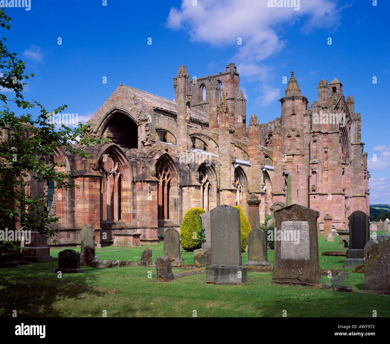 Melrose Abbey, Melrose, Scottish Borders, Scotland, UK Stock Photo - Alamy