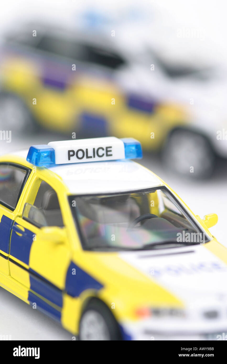 Toy police cars Stock Photo - Alamy
