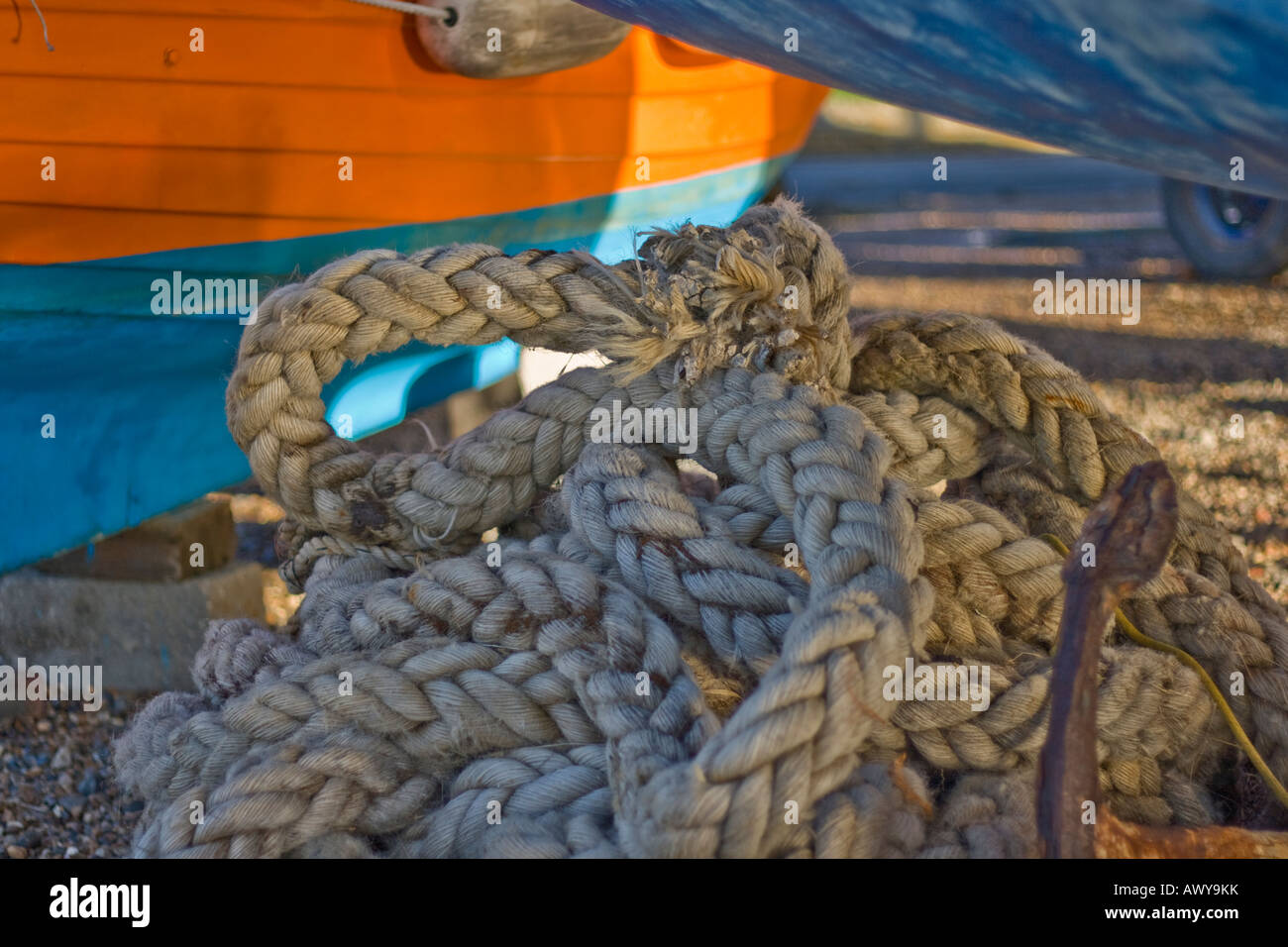 A Pile of Old Rope Stock Photo - Alamy