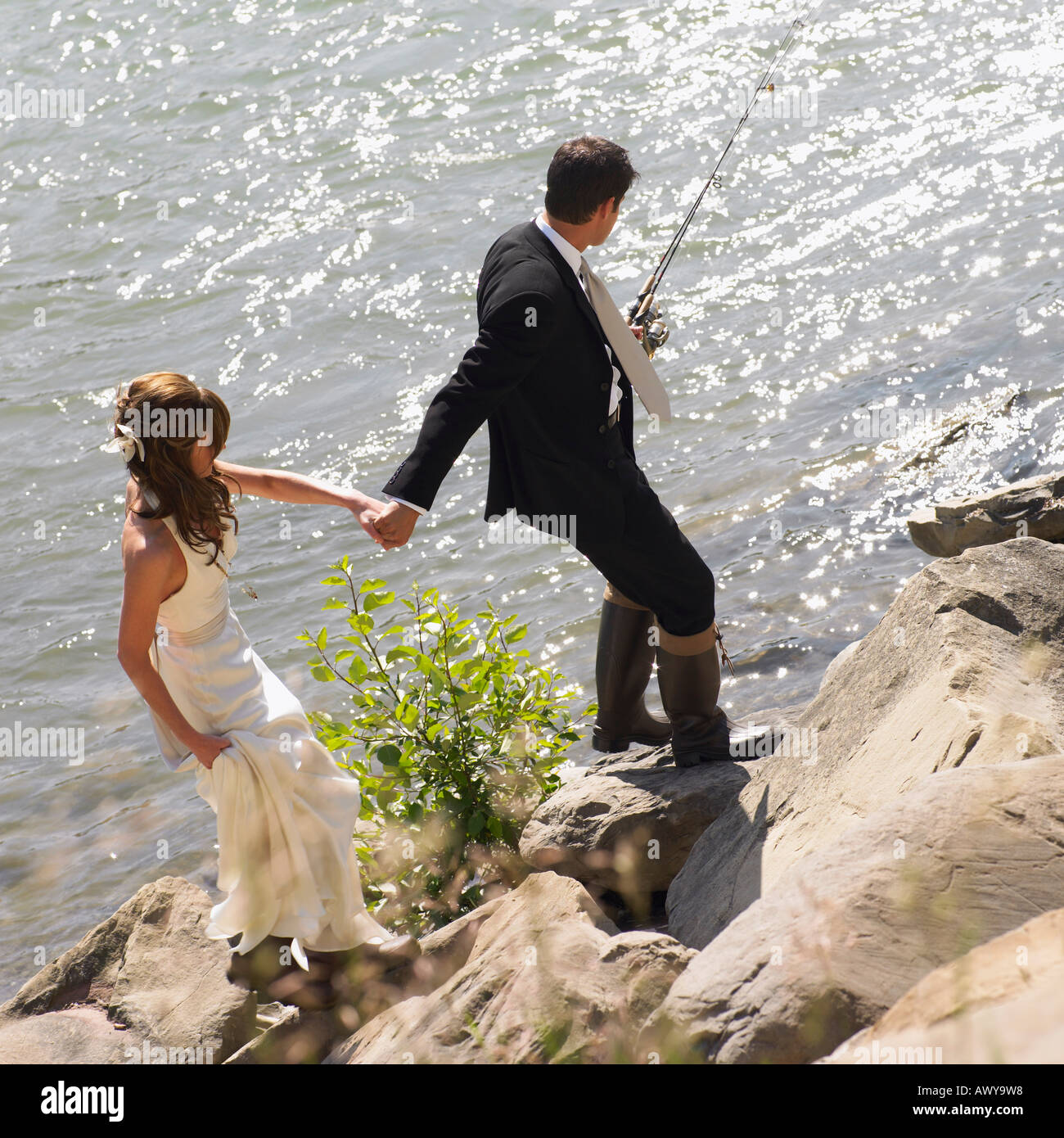 Groom Walking With Bride High Resolution Stock Photography and Images ...