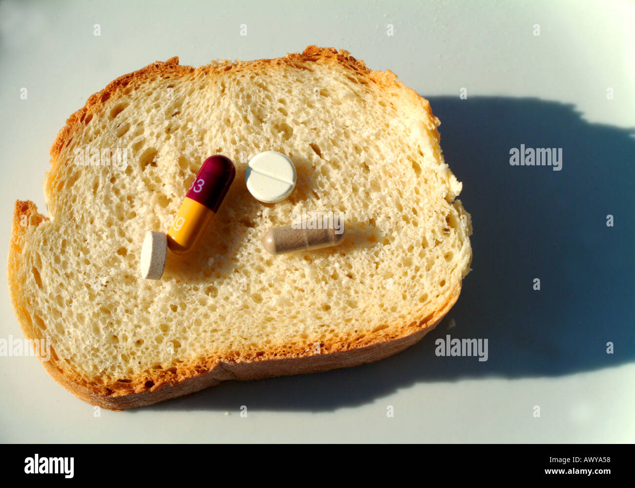 Slice of bread drugs Stock Photo - Alamy