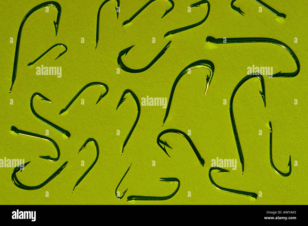 fish hooks of different size Stock Photo - Alamy