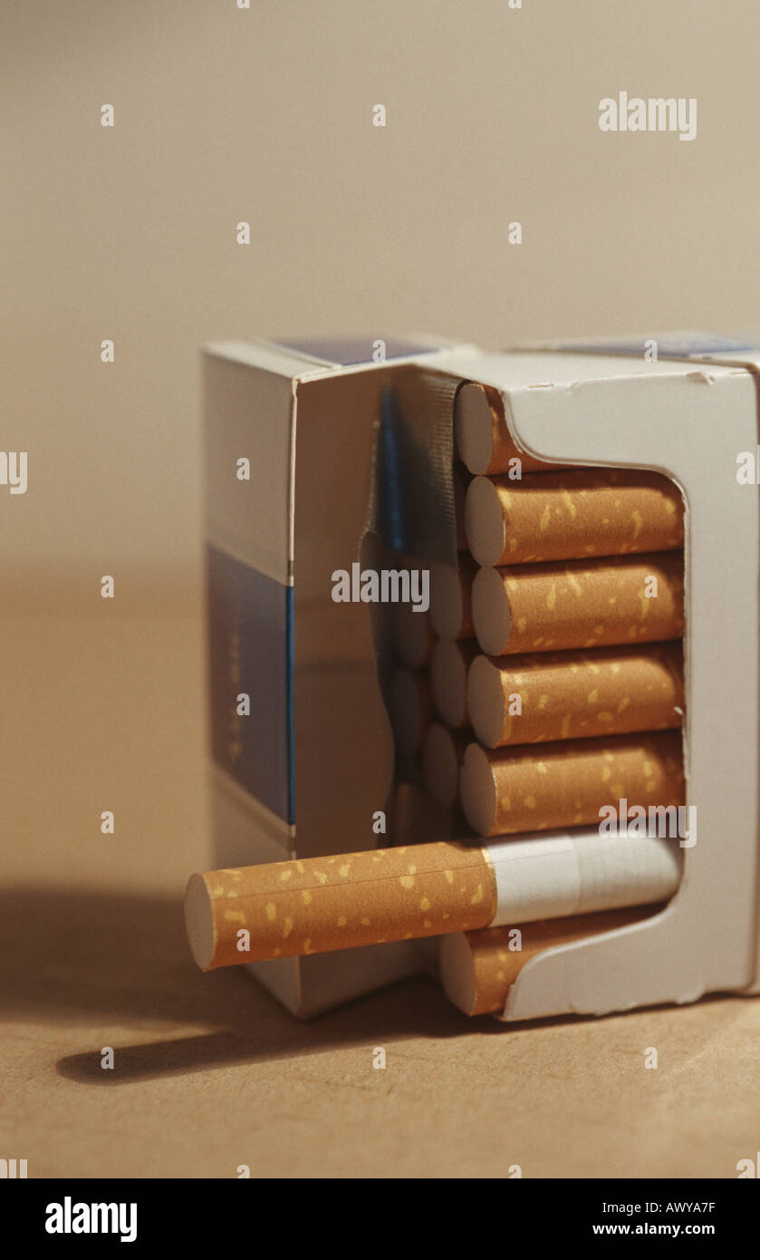 an open packet of cigarettes Stock Photo - Alamy