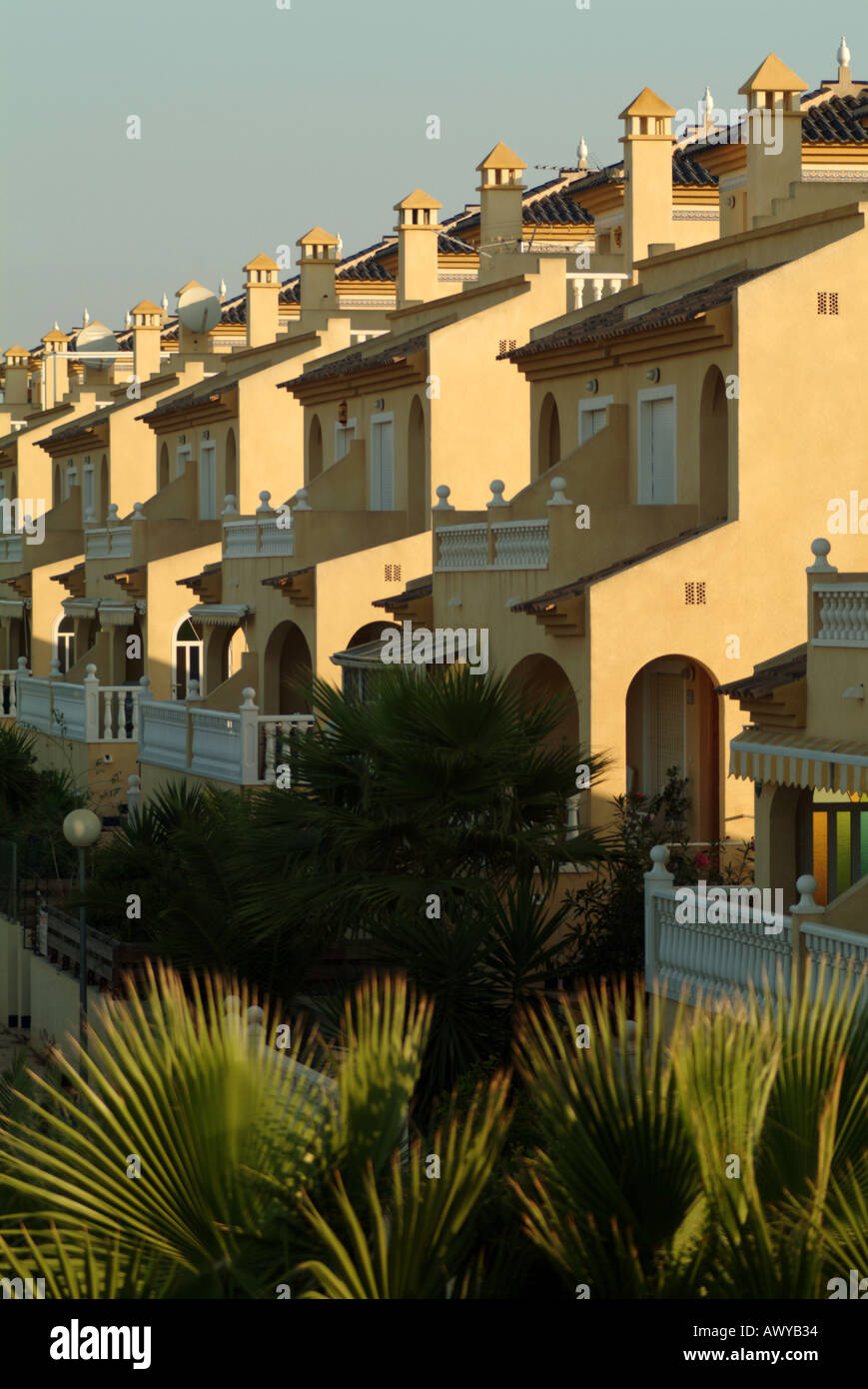 Row of new houses Spain Stock Photo - Alamy