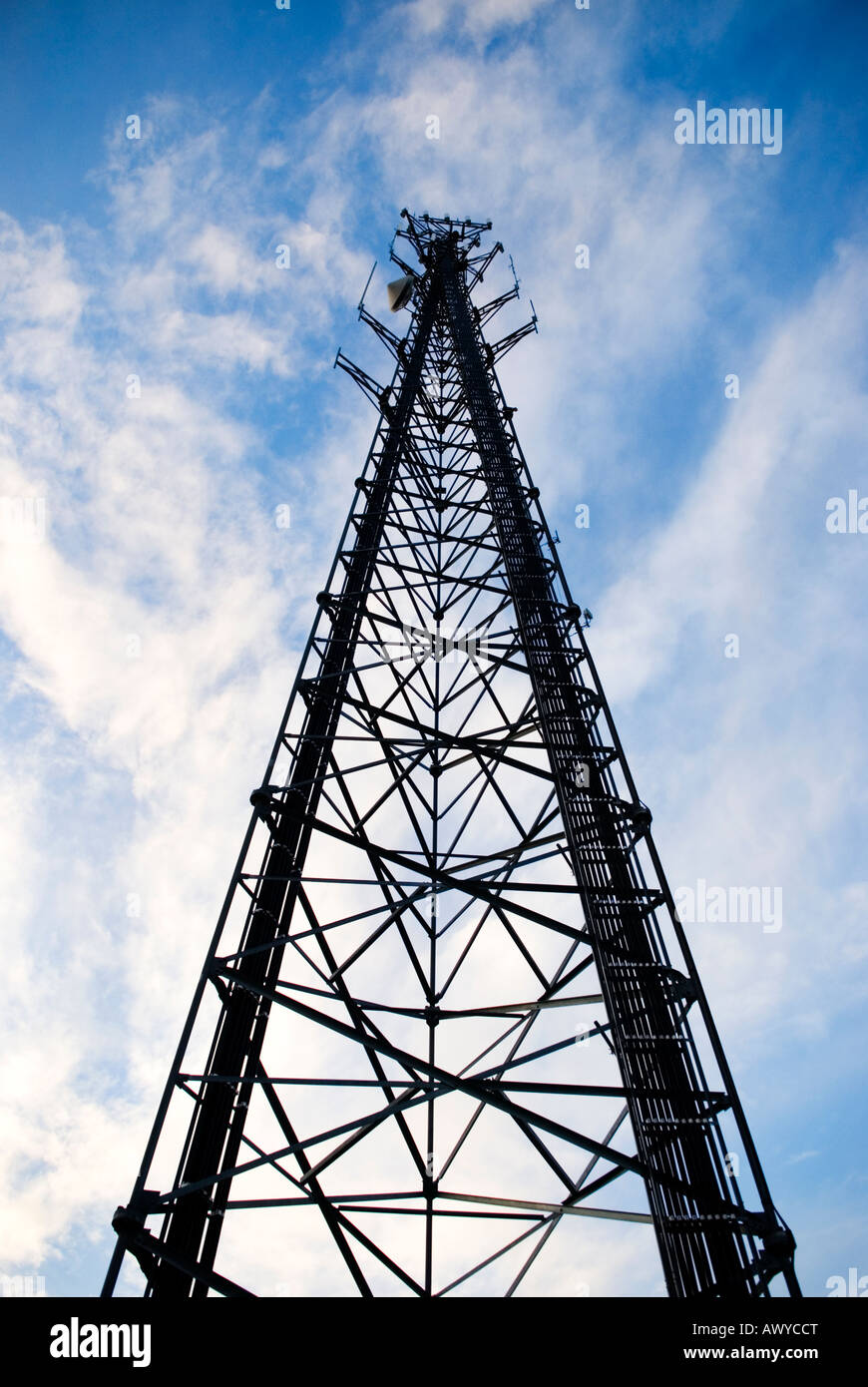 communication tower with blue sky Stock Photo - Alamy