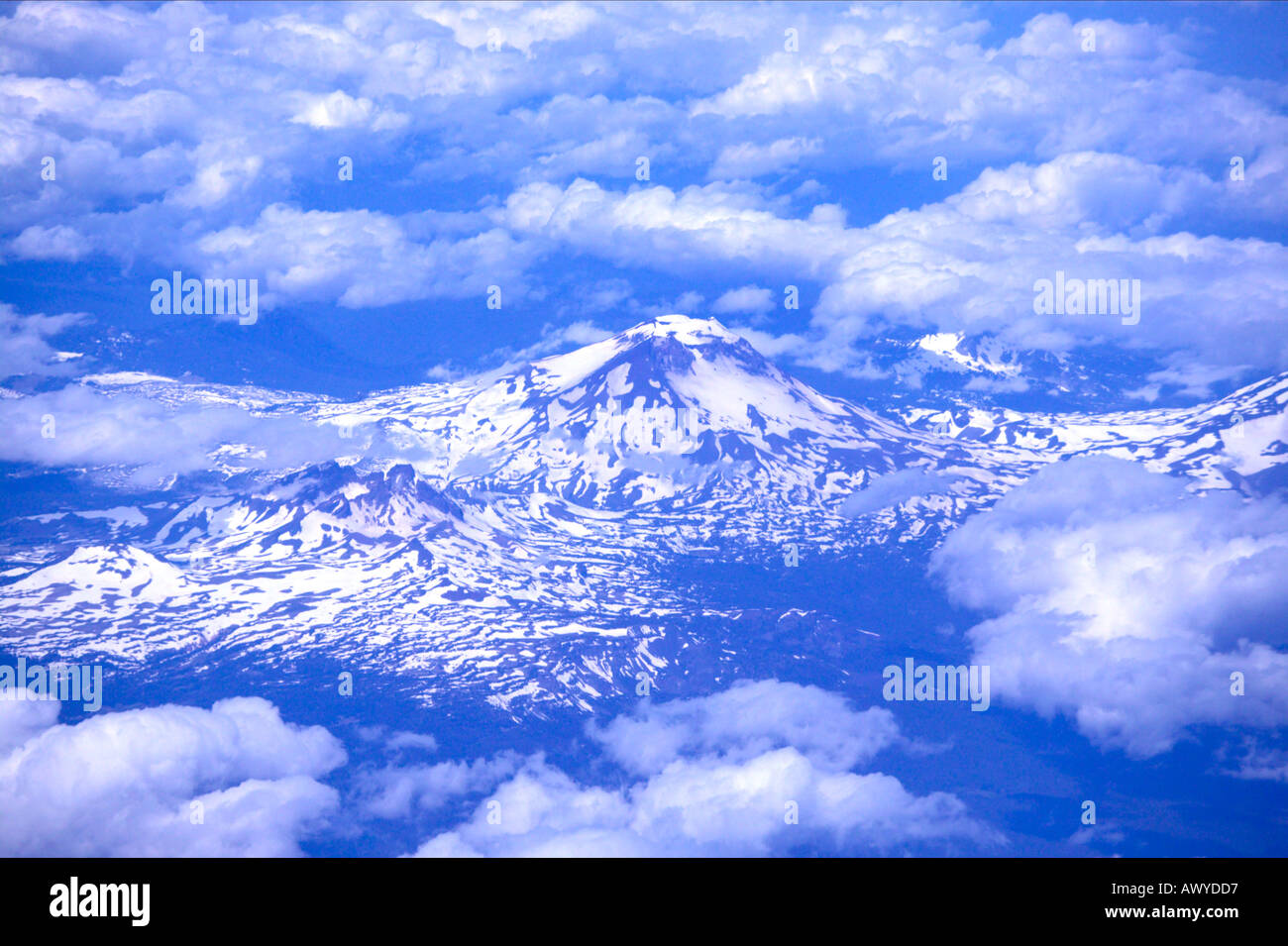 Northern California snow covered mountain in the winter The old cone is ...