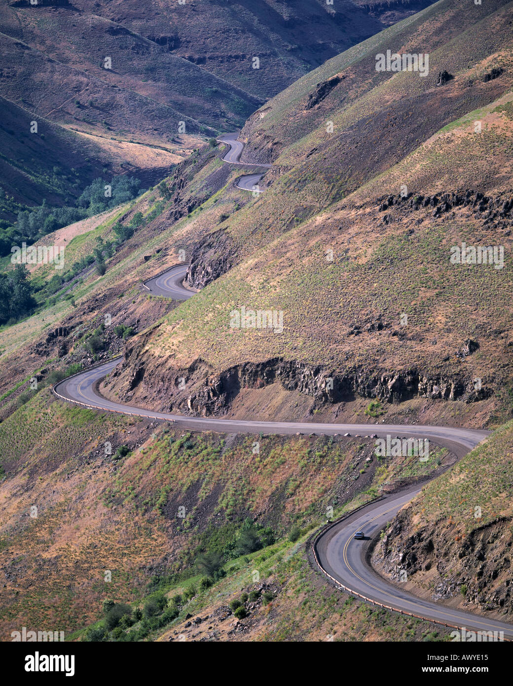 Switchbacks Wind Down Canyon Highway 129 In South East Washington Near ...