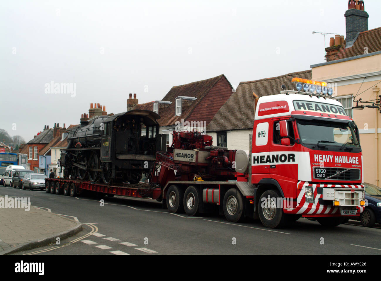 The Sherwood Forester steam engine being transported by low loader ...