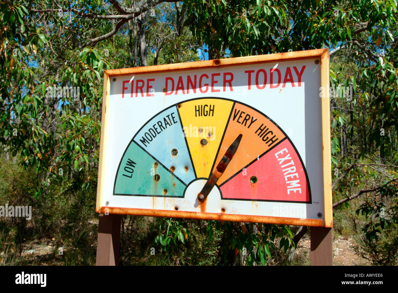 Fire Danger sign Western Australia Stock Photo - Alamy