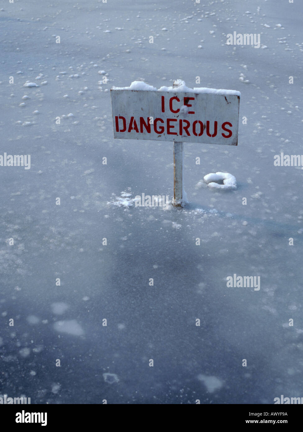 "Ice Dangerous" sign - Which was there first, the ice, or the wooden ...