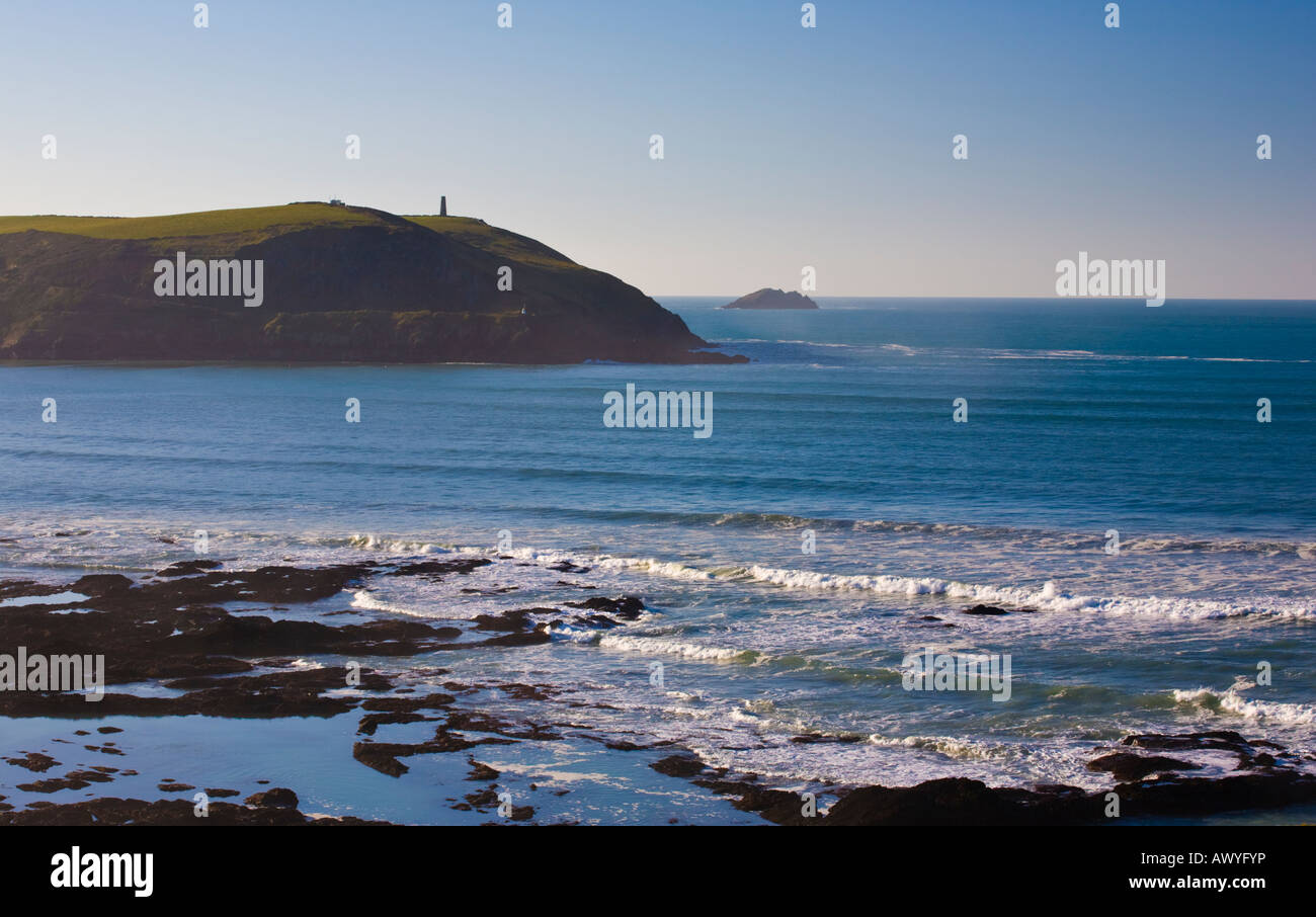 Stepper Point Cornwall UK photographed from Daymer Bay Stock Photo - Alamy