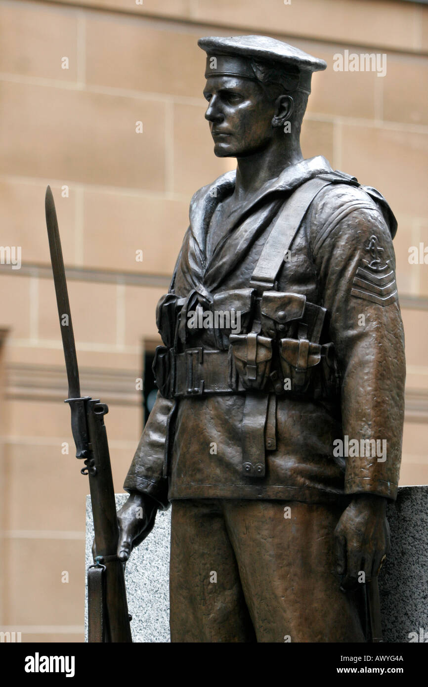 An Australian ANZAC Memorial bronze sculpture in the central business ...