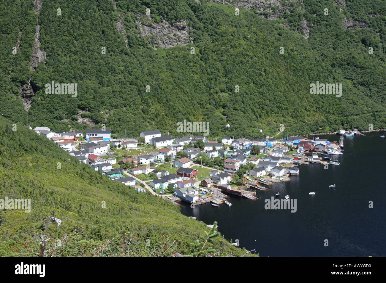 Grey River Newfoundland A view of the Outport Village From the Hills ...