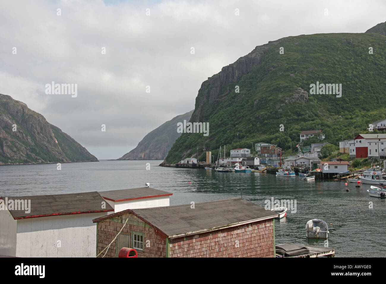 The harbour at François, Newfoundland Stock Photo - Alamy
