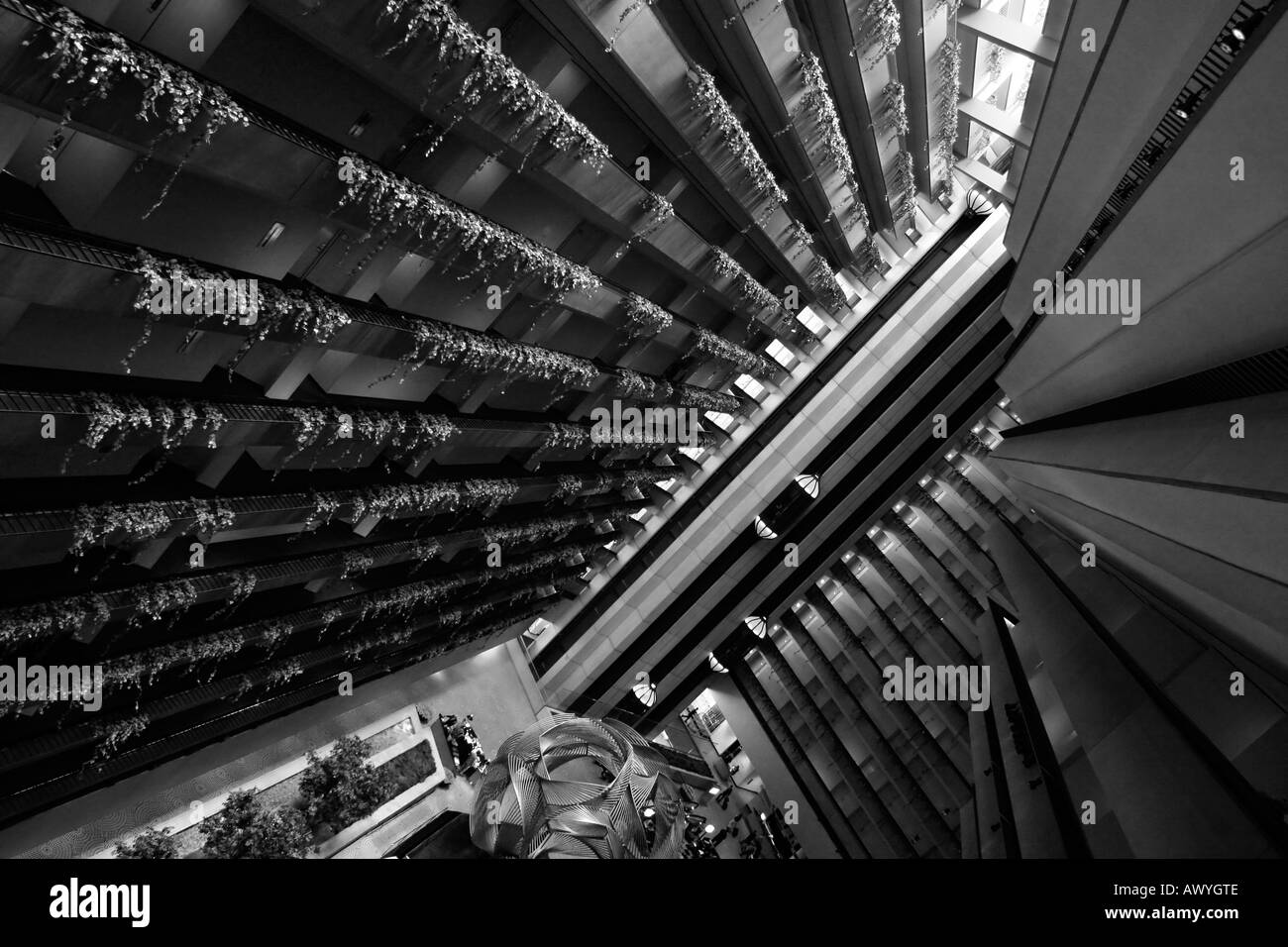 View inside Hyatt Hotel on Embarcadero, San Francisco, California, USA ...