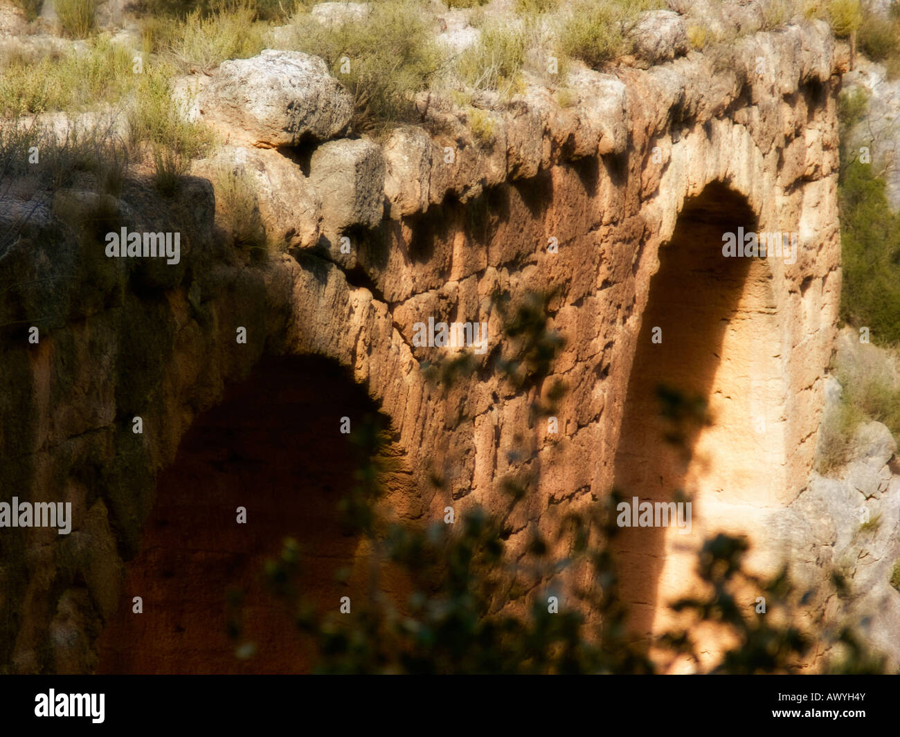 Roman aqueduct of Calles (AD 1st century). Los Serranos country ...