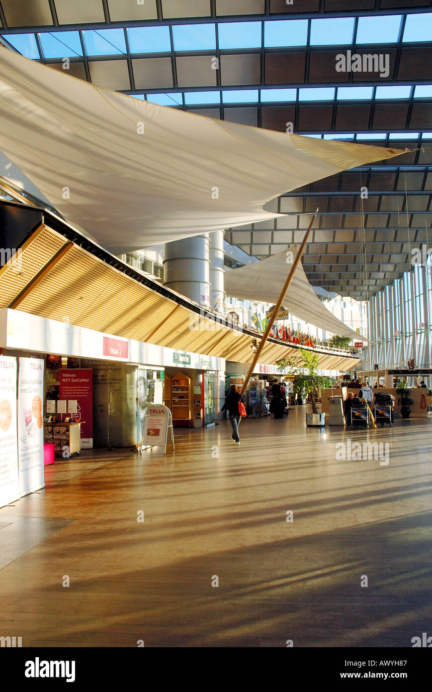 Inside Arlanda Airport transit hall Stock Photo - Alamy
