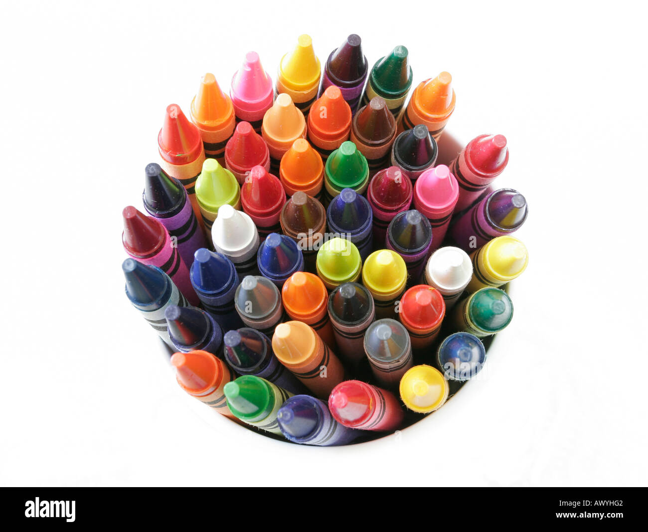 Colorful Crayons Close up isolated on white background Stock Photo - Alamy