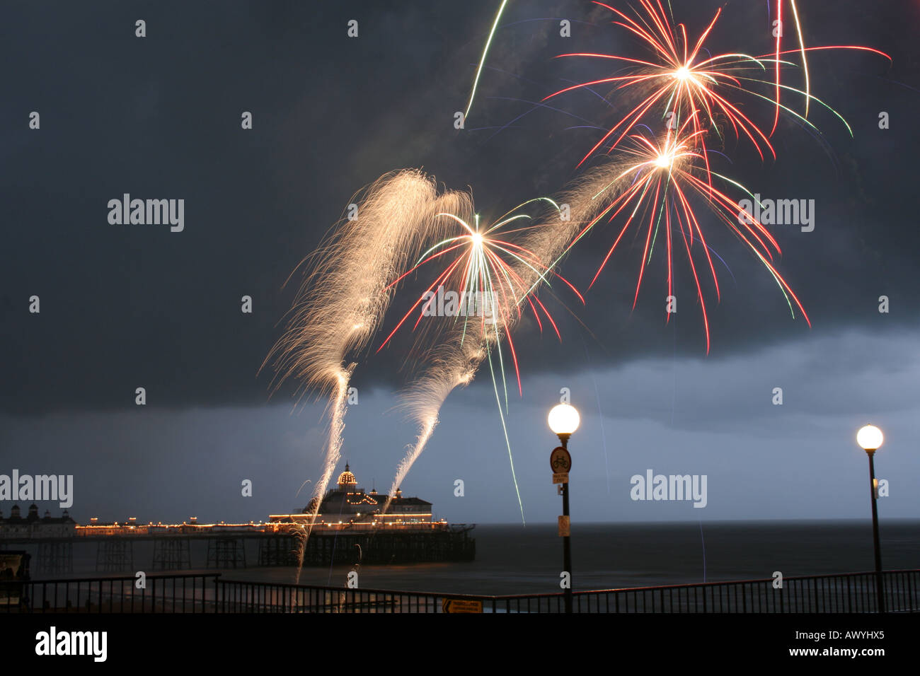 Fireworks display Eastbourne pier Stock Photo - Alamy