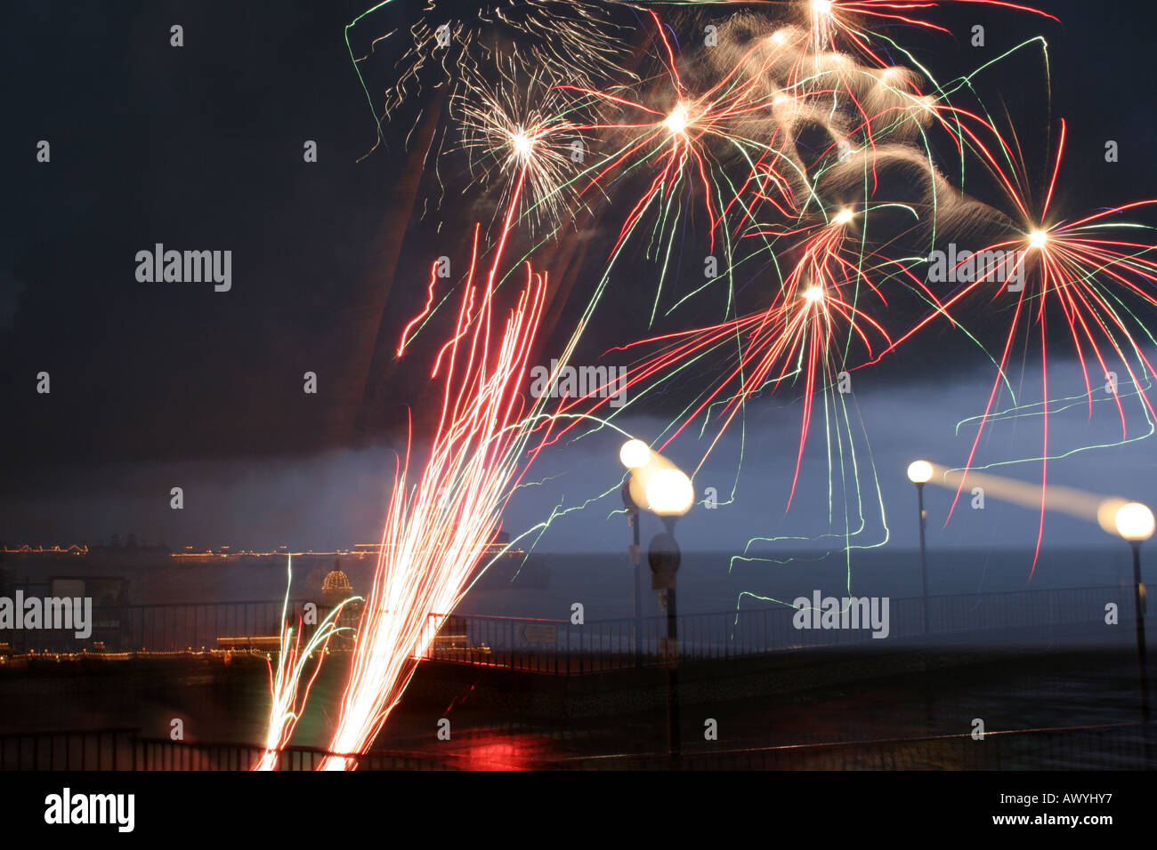 Fireworks display Eastbourne pier Stock Photo - Alamy