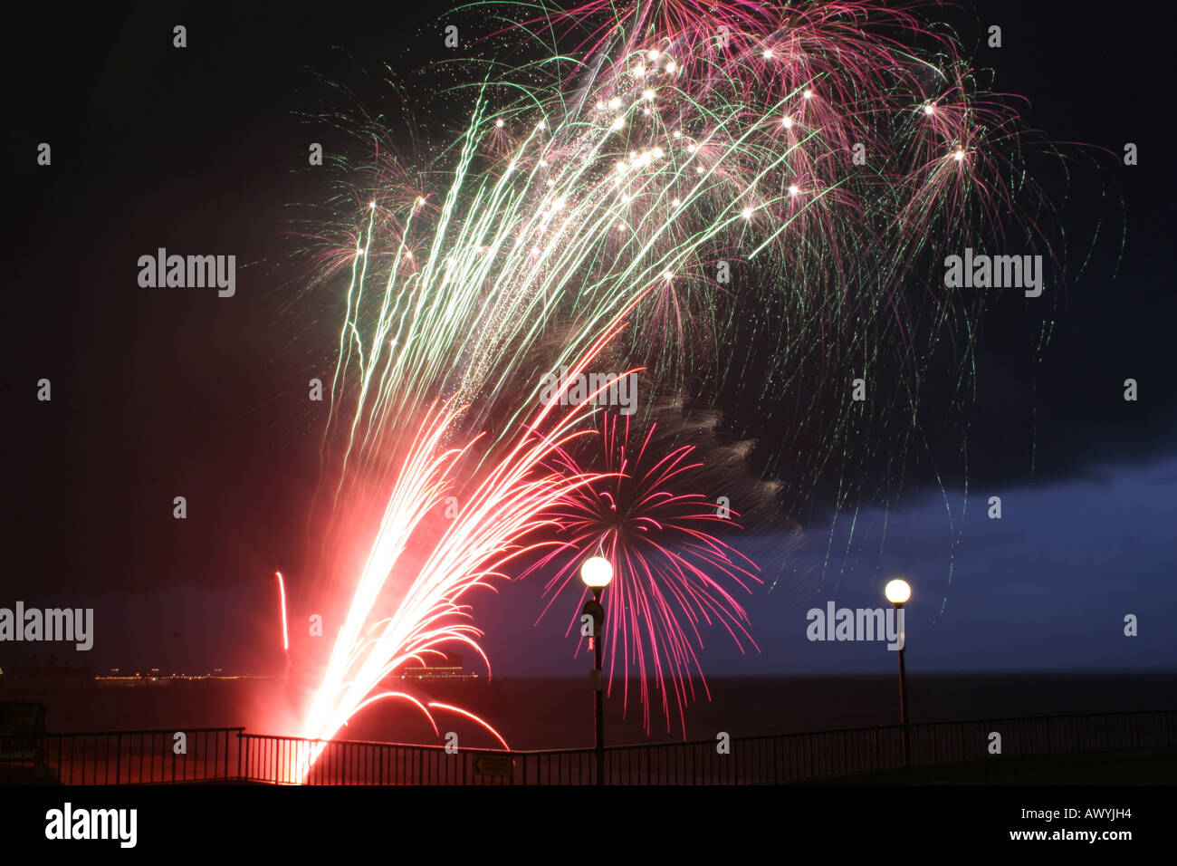 Fireworks display Eastbourne pier Stock Photo - Alamy
