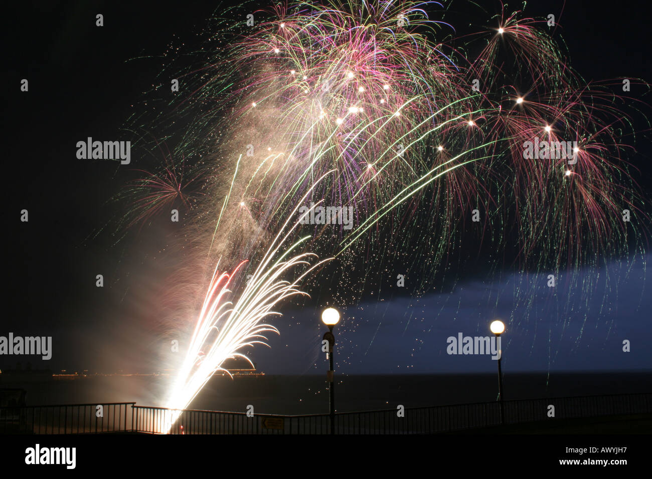 Fireworks display Eastbourne pier Stock Photo - Alamy