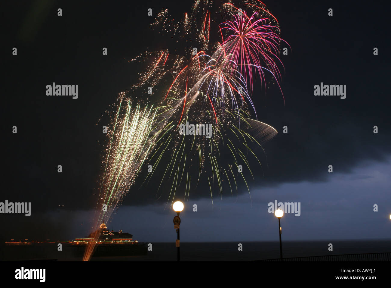 Fireworks display Eastbourne pier Stock Photo - Alamy
