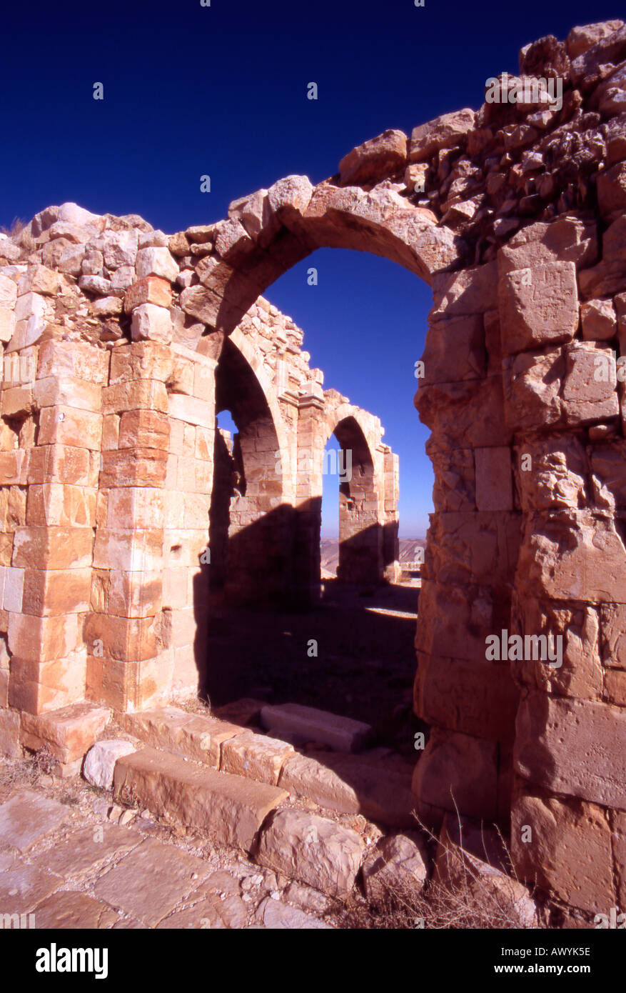 Crumbling Archways at Shobak Crusader Fortress Jordan The Middle East ...