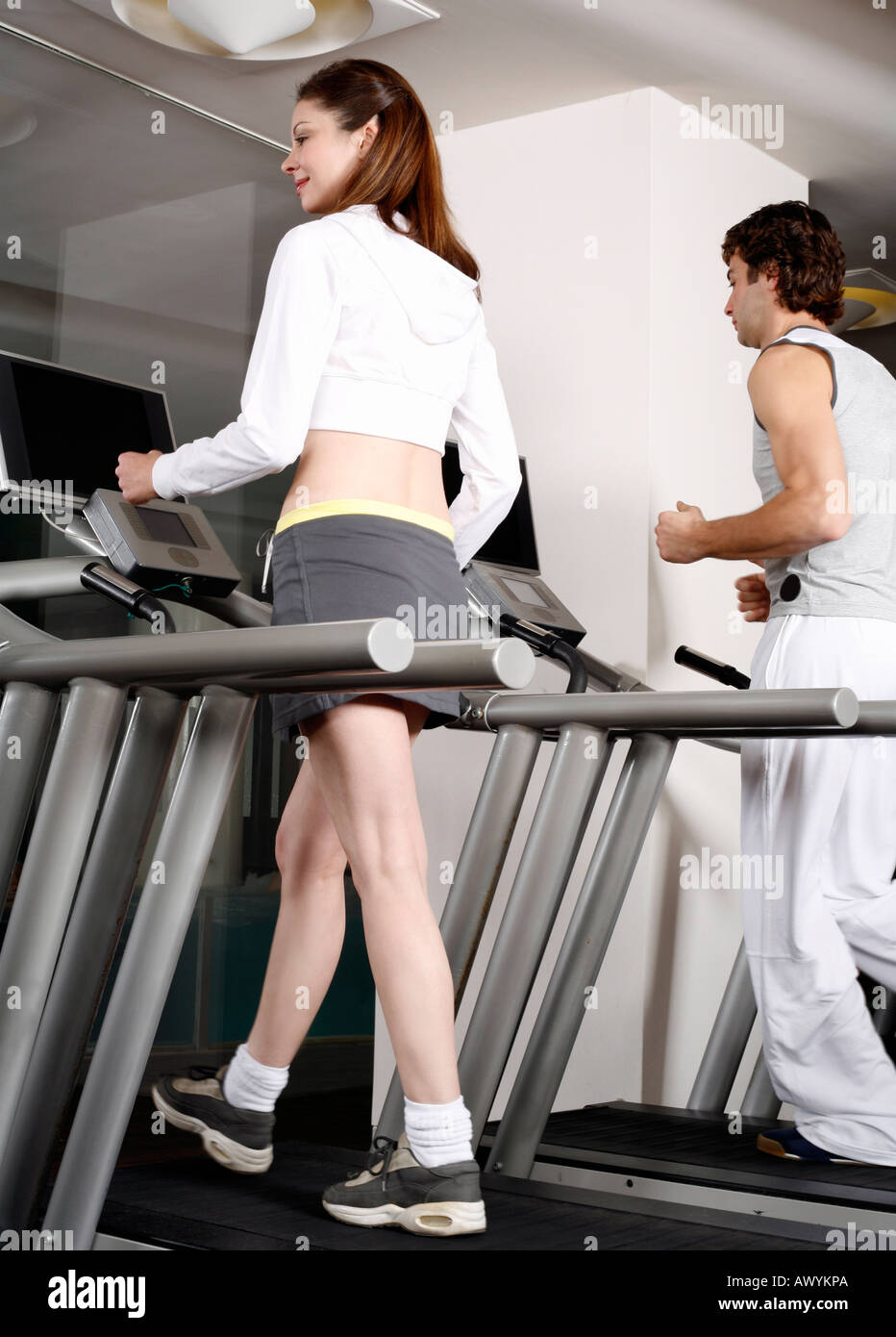 Person exercises on treadmill in hi-res stock photography and images ...