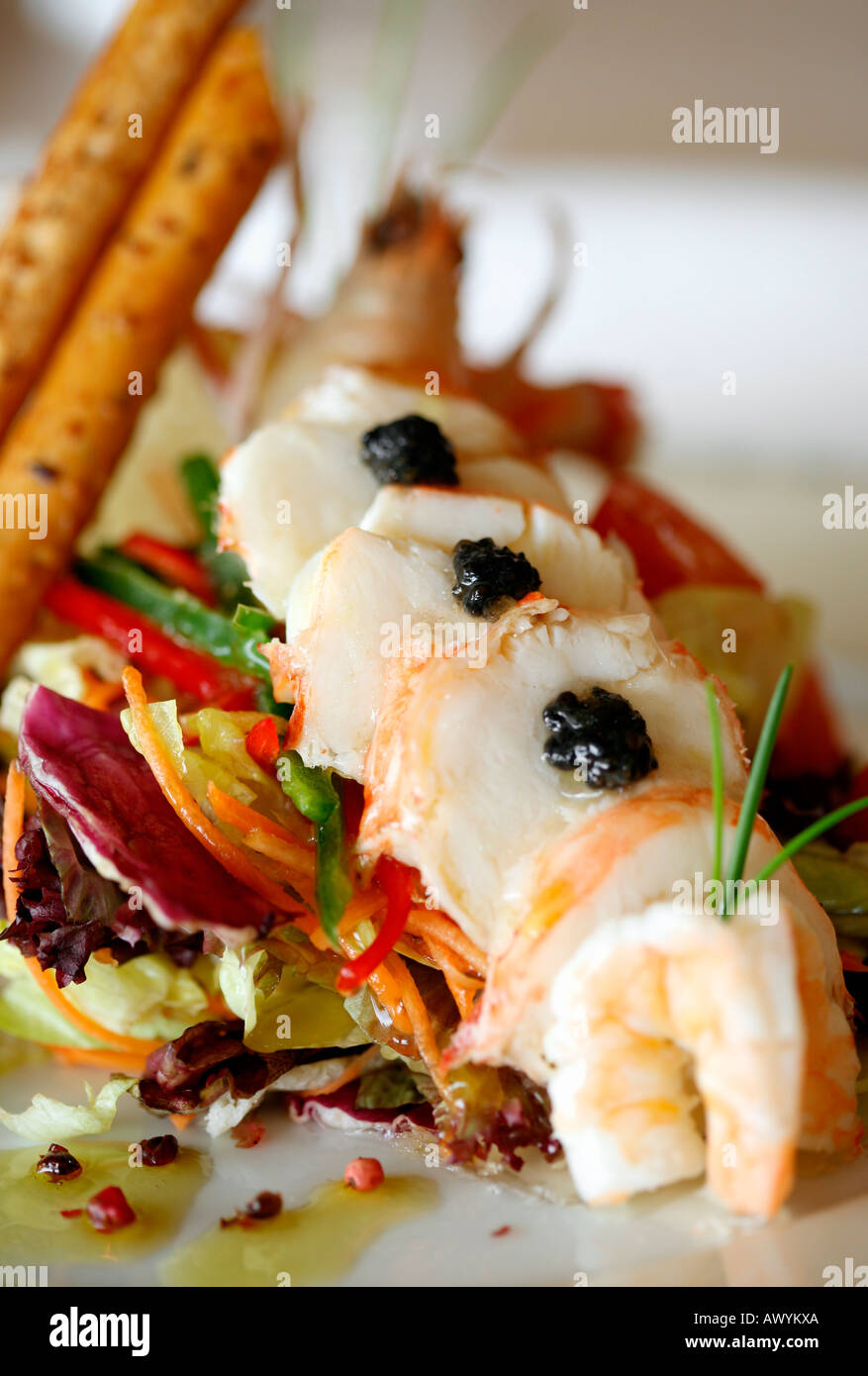 Stylized seafood plate Stock Photo - Alamy