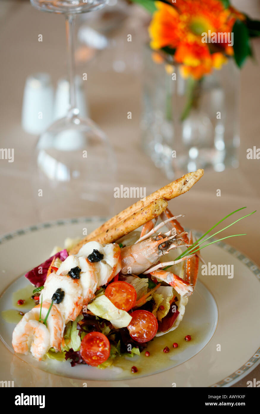 Stylized seafood plate Stock Photo - Alamy