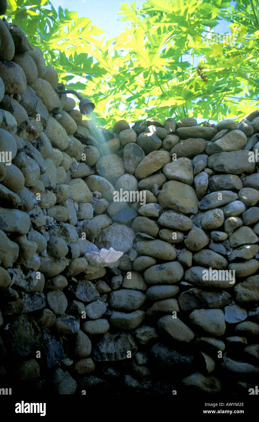 Tropical outdoor shower under papaya trees Stock Photo - Alamy
