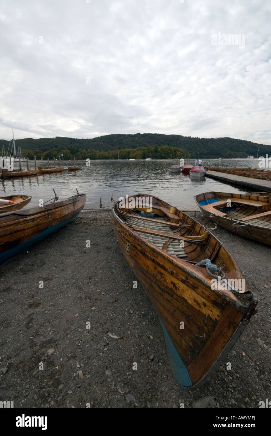 Rowing boats on Lake Windermere, cumbria in the Lake District Stock ...