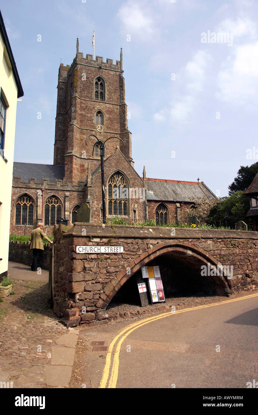 Somerset Dunster St Georges Church from West Street Stock Photo - Alamy