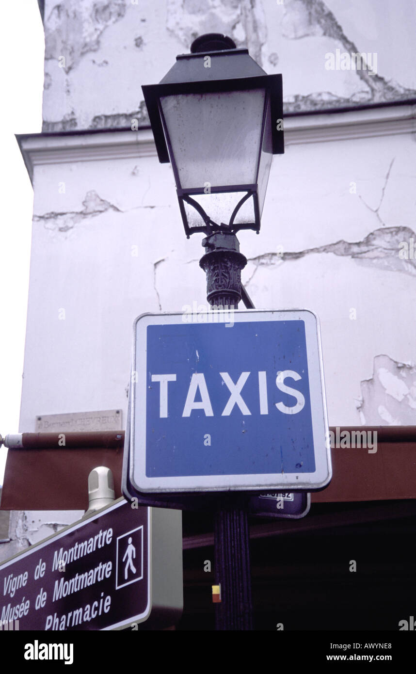 Paris Taxi sign Stock Photo - Alamy