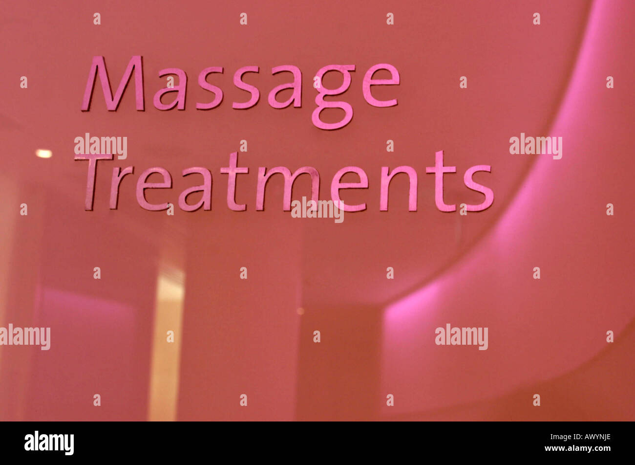 Massage treatments sign Stock Photo - Alamy