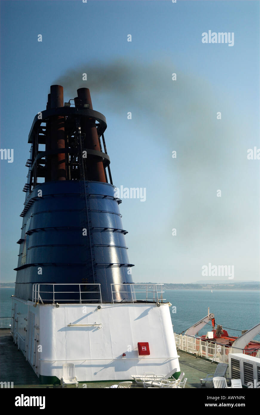 Ship s Funnel Showing Black Smoke Coming Out Stock Photo - Alamy