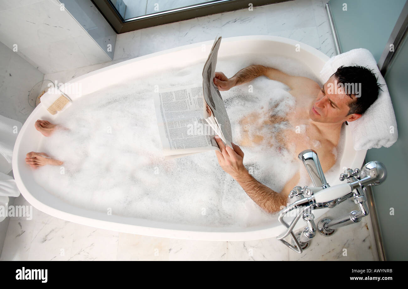 Man bath tub bubbles hi-res stock photography and images - Alamy