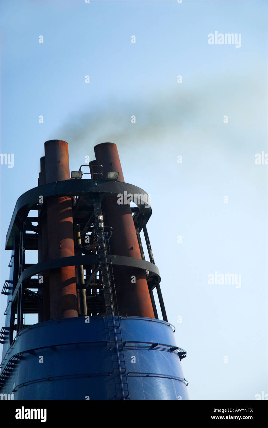 Ship s Funnel Showing Black Smoke Coming Out Stock Photo - Alamy